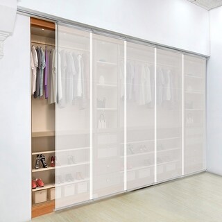 InStyleDesign - Oatmeal White 5-Panel Single Rail Panel Track ...