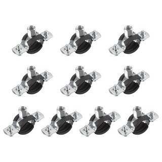 Rigid Pipe Strap Clamps, M8/M10 Nut Size Pipe Bracket Tube Clips 12Pcs ...