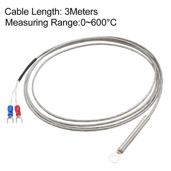 K Type Thermocouple 6mm Dia Temperature Sensor Probe(0 to 600C) 10ft ...