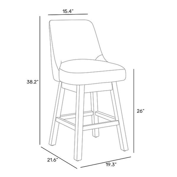 Boucle Polyester Upholstered Swivel Counter Stool - Foot Glides (Set of ...