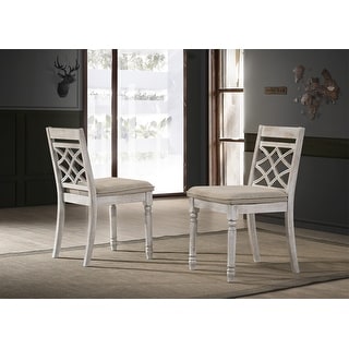 Vintage Dining Chair Off White Fabric Dining Chairs - Bed Bath & Beyond - 37993214