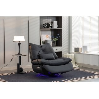 Smart Glider Chair Sofa Black Leather Nap Chair Power Recliner - Bed ...
