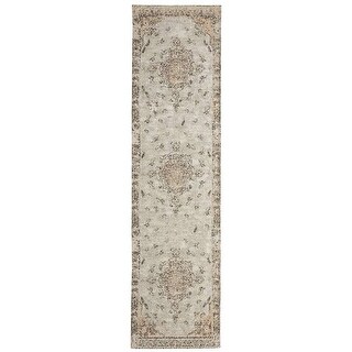 Helena White and Peach Turkish Style Distressed Runner Rug - Bed Bath ...