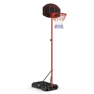 Adjustable Basketball Hoop System Stand Portable with 2 Wheels Fillable ...
