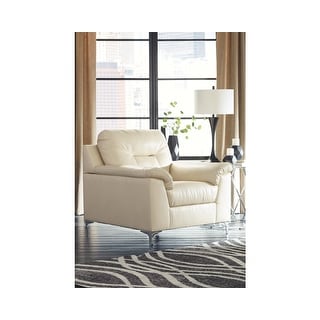 Tensas White Faux Leather Chair - Bed Bath & Beyond - 20990512
