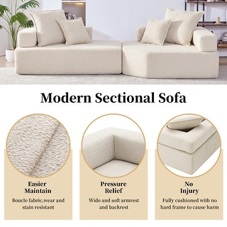 Oversized Modular 4 Seat Couch Irregular-Shaped Sectional Sofa, 2 PCS ...
