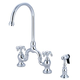 French Country Bridge Kitchen Faucets with Brass Sprayer - Bed Bath ...