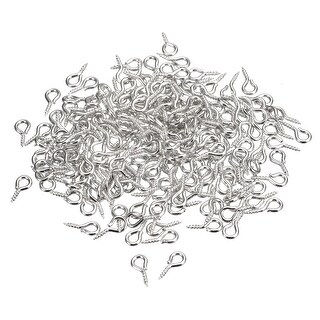 200Pcs Small Screw Eye Hooks Mini Eyelets Screws, 5x10x1.2mm, Silver ...