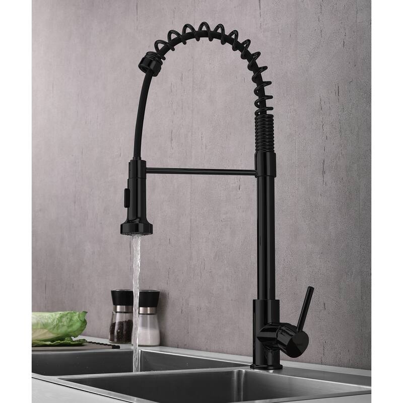 Single Handle High Arc Pull Out Kitchen Faucet Ceramic Disk Cartridge ...