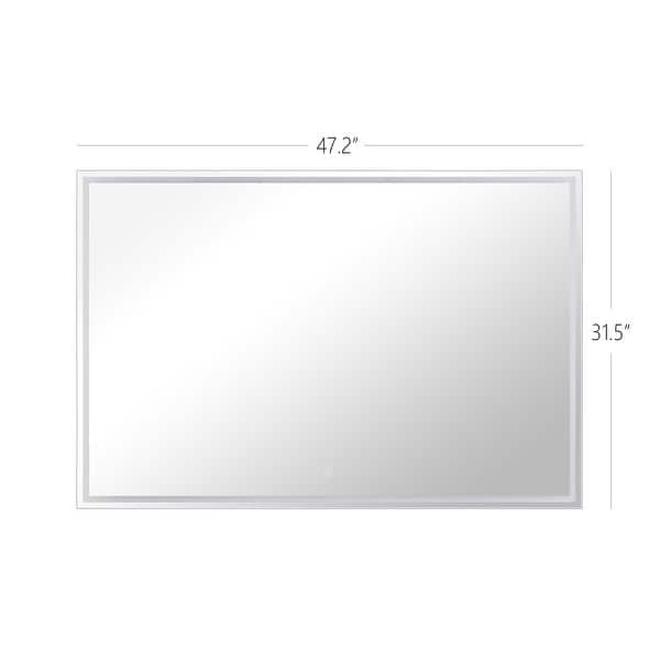 Ledel Rectangle Frameless Backlit LED Lighted Bathroom Vanity Mirror ...