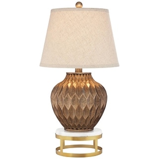 Buckhead Bronze 22"H Urn Table Lamp With Brass Round Riser - 22" x 14 ...