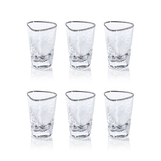 Kampari Triangular Shot Glasses with Platinum Rim, Set of 6 - Bed Bath ...
