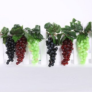 1 Bunch Fake Grape Artificial Plastic Lifelike Faux Fruit Home Garden ...