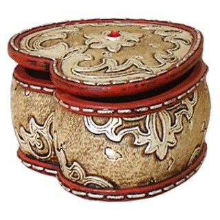 Gift Corral Western Trinket Box Heart Leather Look Brown - Bed Bath ...