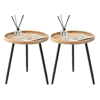 Desktop Round Side End Table, Nightstand Tables, Indoor Outdoor Round ...