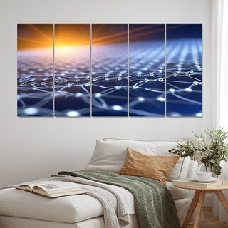 Designart "Abstract Light Infinity Matrix I" Fractals Multipanel Canvas ...
