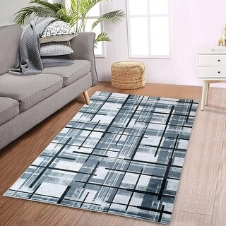 Geometric Area Rug 6x9 ft., Gray - Bed Bath & Beyond - 41321704