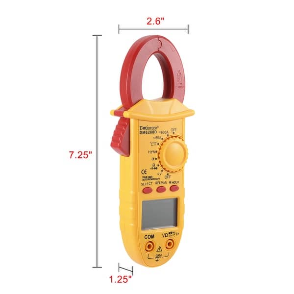 Mini Multimeter AC DC Ammeter Voltage ACV DCV Capacitance Clamp Meter ...