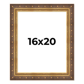 16x20 Frame Vintage Gold Solid Wood Picture Frame | 2.5 Inch Moulding ...