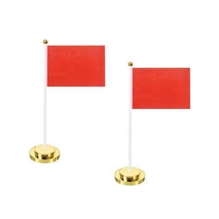 Flag Stands Mini Table Flag Holders Flagpole Gold Tone with Red Flag ...