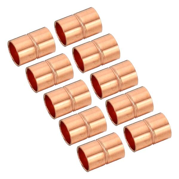 10x 3/8" Straight Copper Coupling Sweat End Welding Joint Pipe Fitting ...