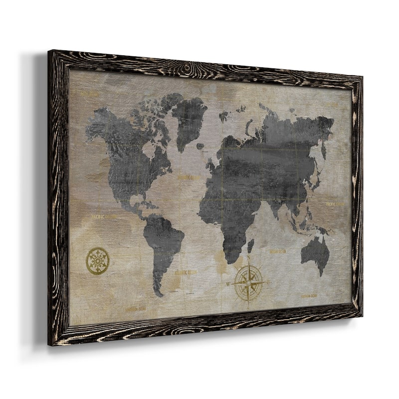 Modeled World Map-Premium Framed Canvas - Ready to Hang - On Sale ...