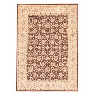ECARPETGALLERY Hand-knotted Chobi Brown Wool Rug - 8'0 x 10'10 - Bed ...