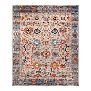 Overton Hand Knotted Wool Vintage Inspired Traditional Serapi Gray Area ...