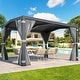 Outdoor Louvered Pergola with Adjustable Aluminum Rainproof Roof and ...