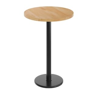 Round Solid Wood Commercial Tabletop with 18" Round Bar Height Base ...