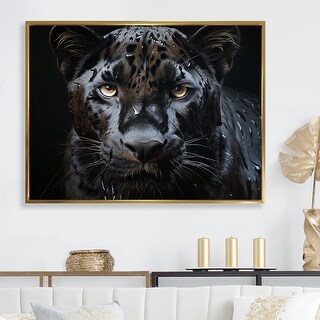Designart "Sleek Panther Stalk I" Animals Panther Framed Wall Art ...