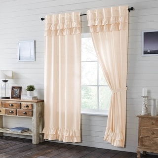 Simple Life Flax Natural Ruffled Panel Set of 2 96x40 - Bed Bath ...