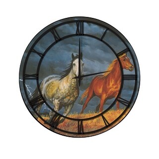 Wall Clock with Full Coverage Art - Lightning - Black Numbers - 24" x ...