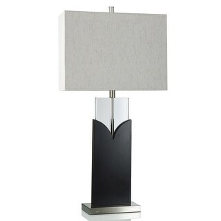 Double Crest - Table Lamp - Crystal Night Light Accent - Black, Brushed ...