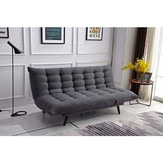 Multi-Functional Click Clack Plush Futon Sofa Bed, Living Room Sleeper ...