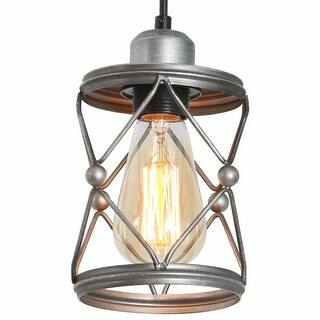 Rustic Metal Pendant Light - Adjustable Hanging Farmhouse Fixture ...