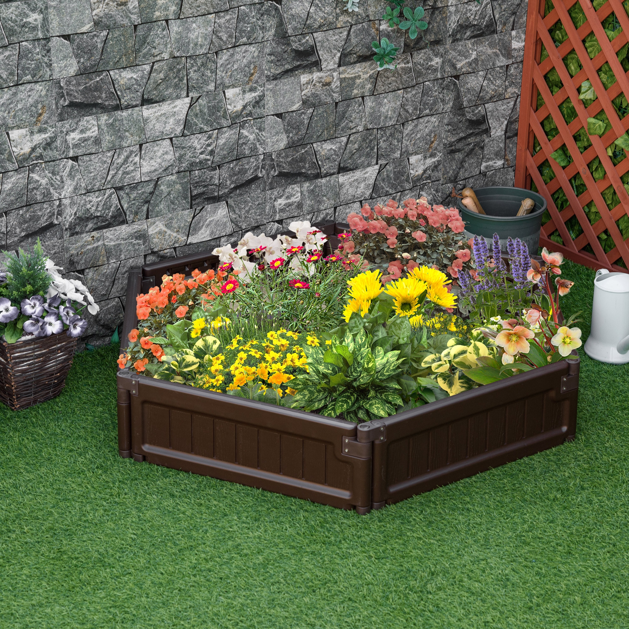 Outsunny 48 X 24 X 8 Raise Garden Bed Kit Planter Box Above Ground