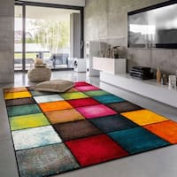 Colorful Area Rug Checkered With Multicolor Squares - On Sale - Bed ...