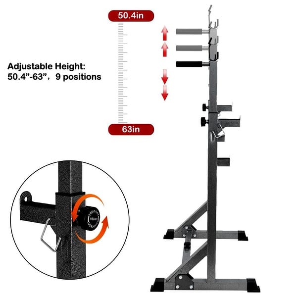 Weight Lifting Bench Barbell Rack Squat Rack Height Width Adjustable ...