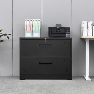Locking Wide Filing Cabinet With 2 Drawers for Home Office - Bed Bath ...
