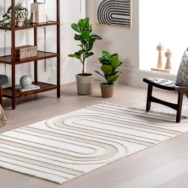 Nuloom Sakura Abstract Swirls Fringe Area Rug - Bed Bath & Beyond ...