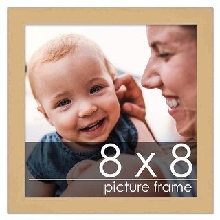 8x8 Traditional Natural Complete Wood Square Picture Frame with UV ...