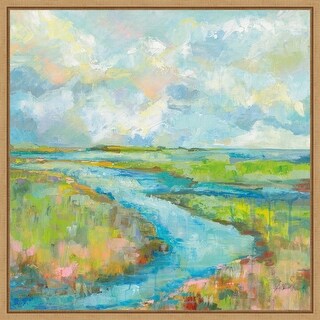 Marsh (Stream) by Jeanette Vertentes Framed Canvas Art - Bed Bath ...