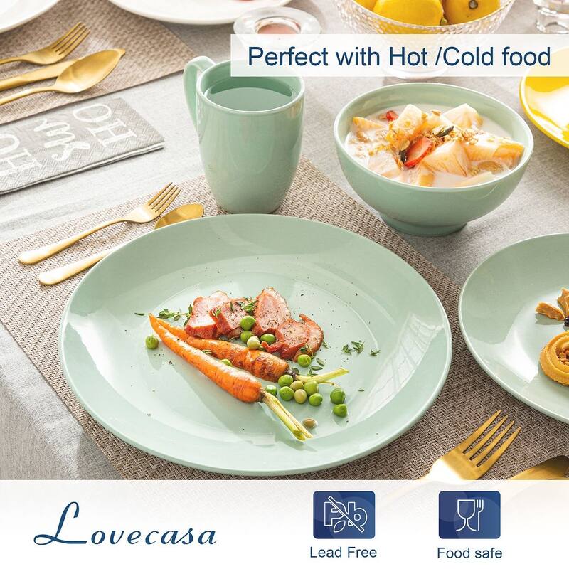 LOVECASA 16-Piece Porcelain Dinnerware Set (Service for 4) - Overstock ...