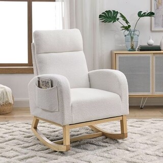 High Backrest Living Room Lounge Arm Rocking Chair, 2 Side Pocket - 27. ...