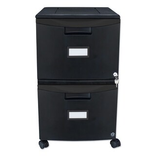 Two-Drawer Mobile Filing Cabinet 2 Legal/Letter-Size File Drawer Black ...