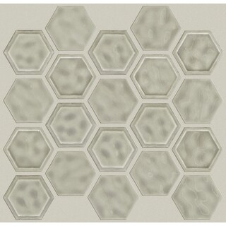 Shaw Geoscape - 11" x 12" Hexagon Geometric Mosaic Wall Tile - - Bed ...