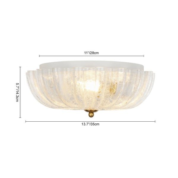 French Textured Frosted White Glass Scalloped Round Ceiling Light - Bed ...