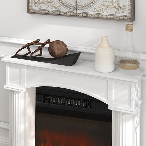 simple white fireplace surround