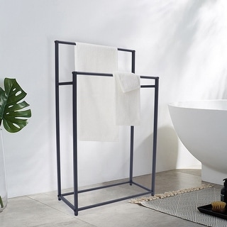 Free standing Towel Rack 2-Tier Metal Iron Towel Stand - 2-Layers - Bed ...